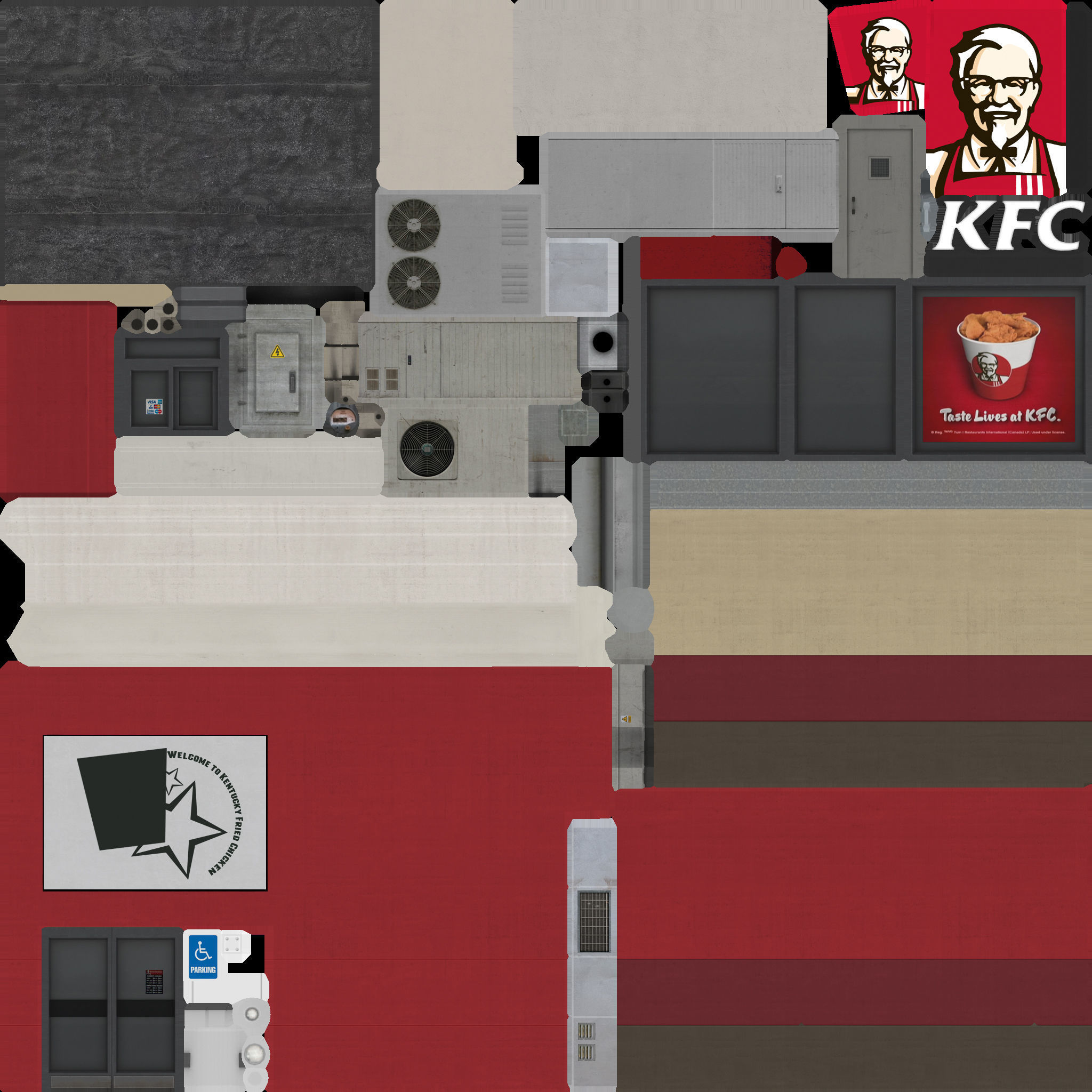 3D model KFC Restaurant VR / AR / low-poly | CGTrader