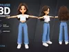 Stylized Cute Girl Character 3D Cartoon Female 3D model | CGTrader