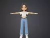 Stylized Cute Girl Character 3D Cartoon Female 3D model | CGTrader