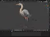 Realistic Great Blue Heron Animated Rigged For Blender 3D model ...