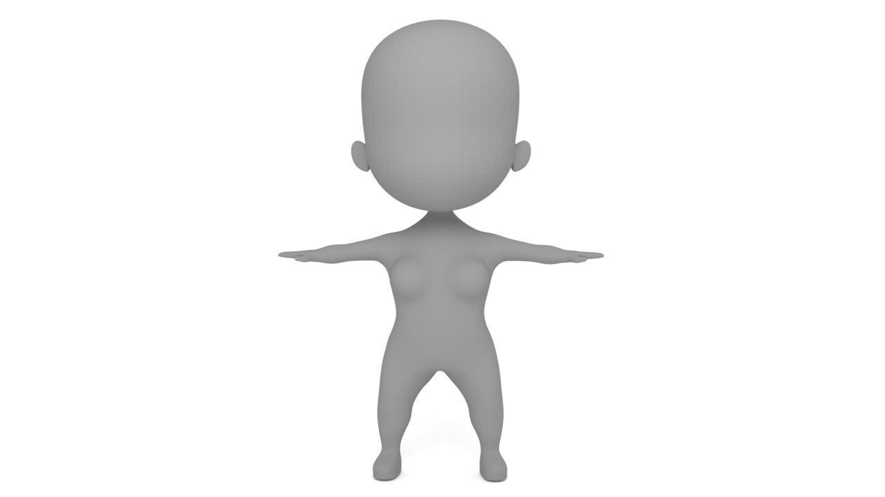 3D model Chibi Female Base Mesh VR / AR / low-poly | CGTrader