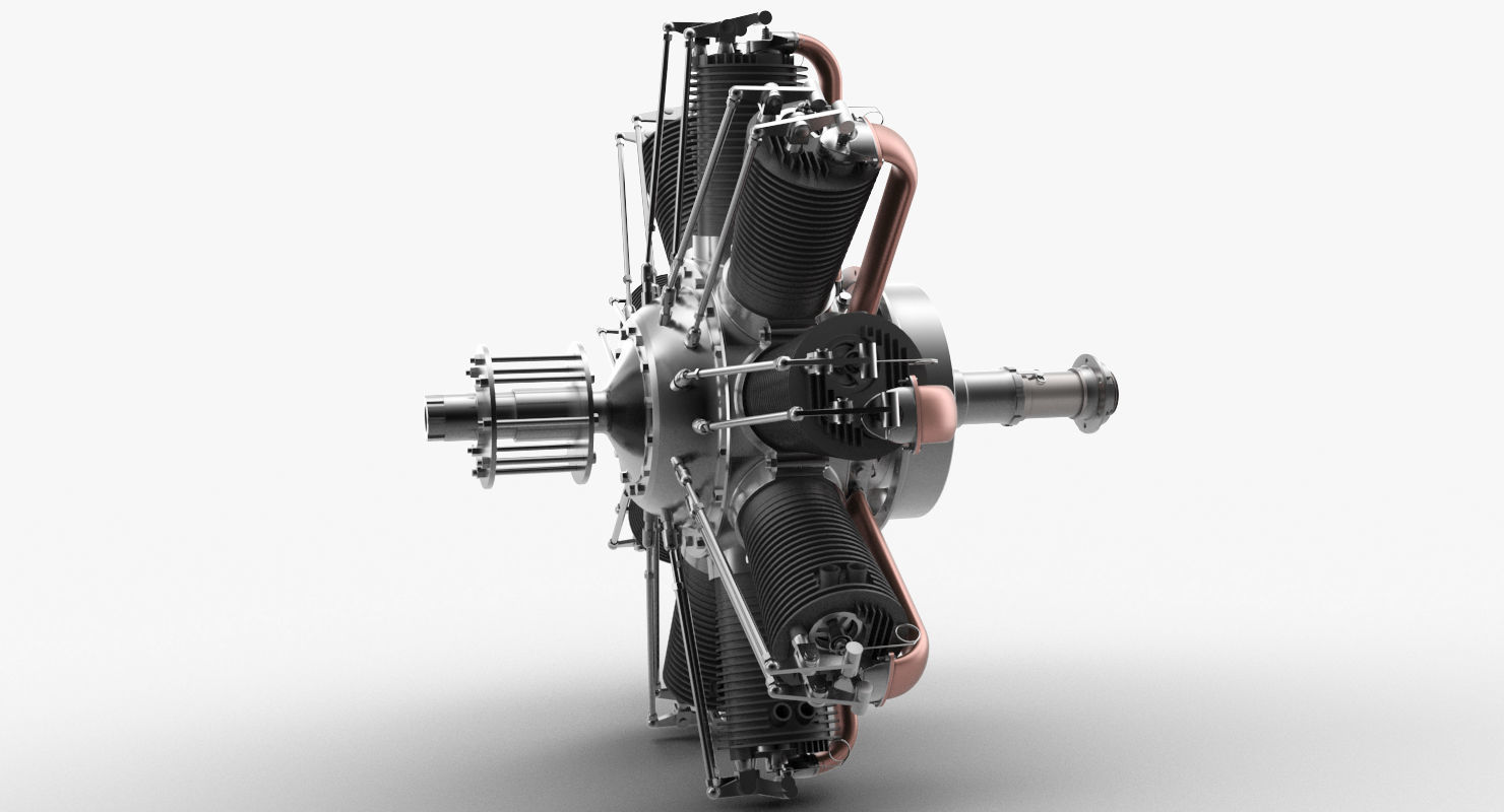 Clerget 9B rotary engine 3D model | CGTrader