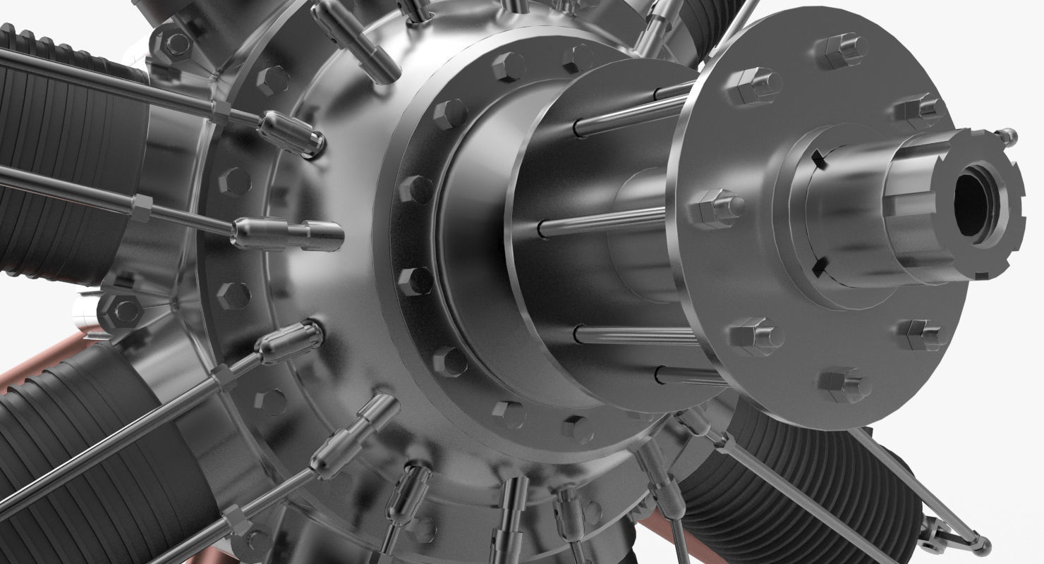 Clerget 9B rotary engine 3D model | CGTrader