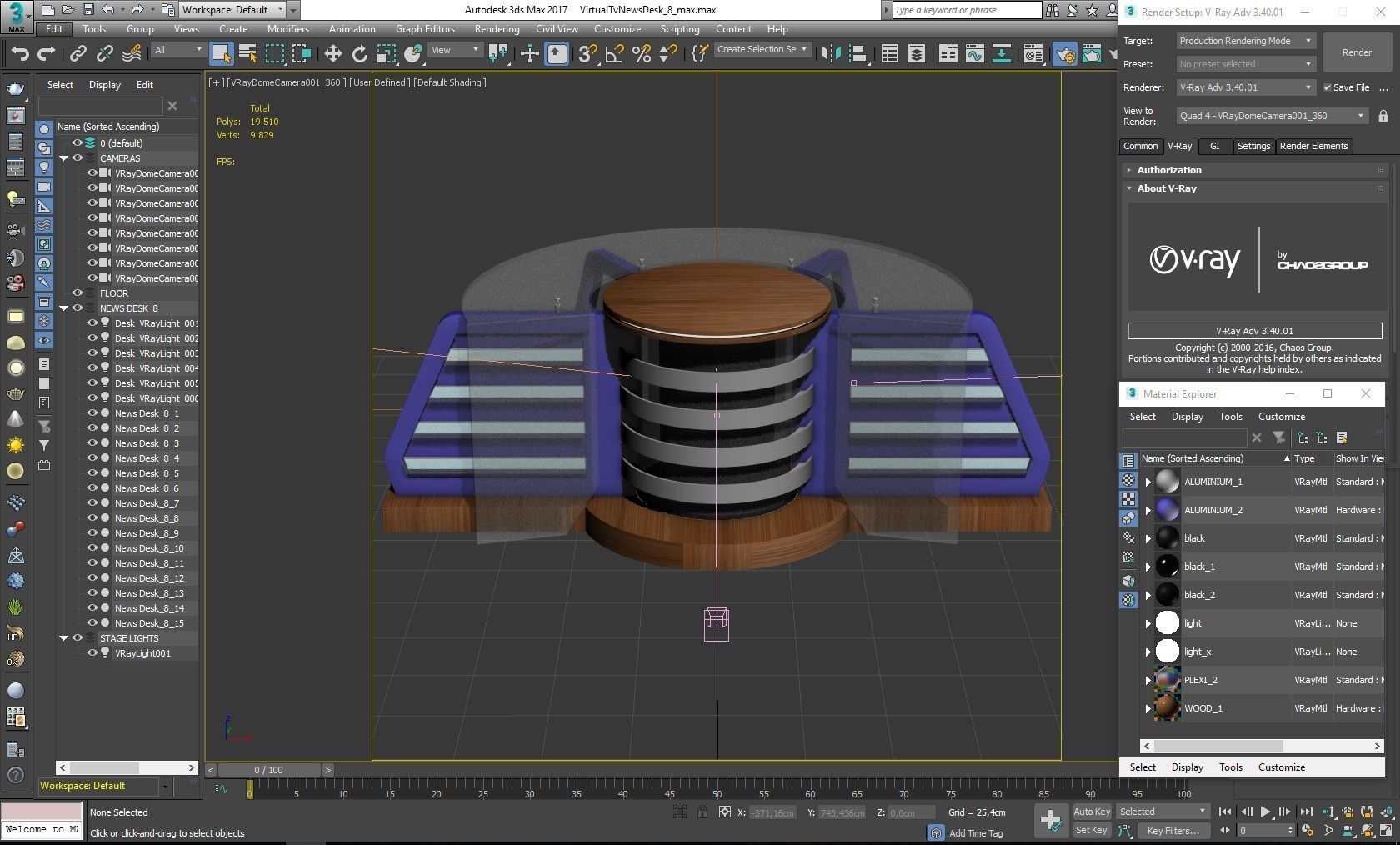 Virtual TV Studio News Desk 8 3D model | CGTrader