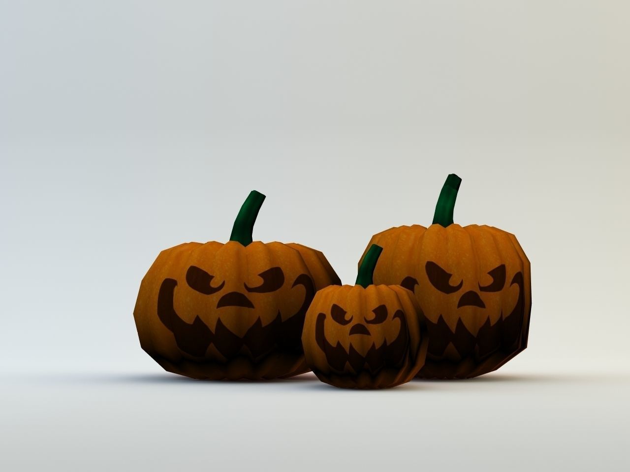 3D model Three Pumpkin VR / AR / low-poly | CGTrader