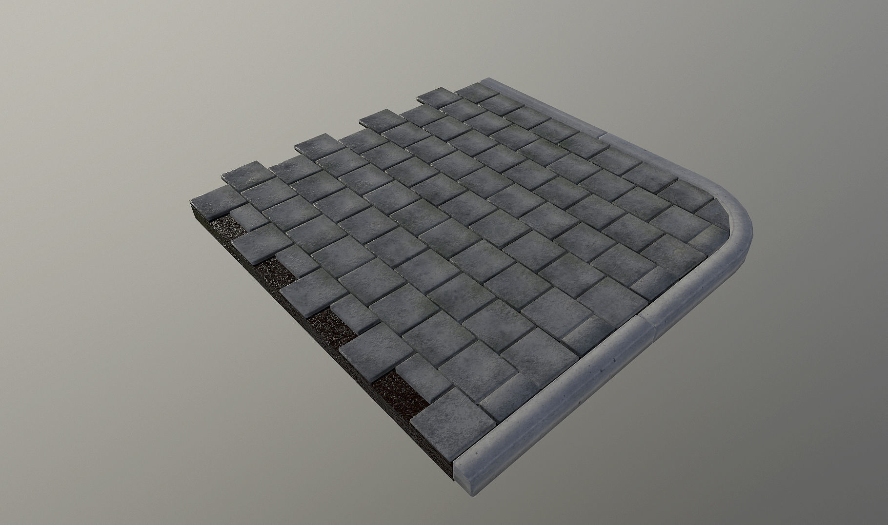 3D model Pedestrian Sidewalk and Curbs Kit VR / AR / low-poly | CGTrader