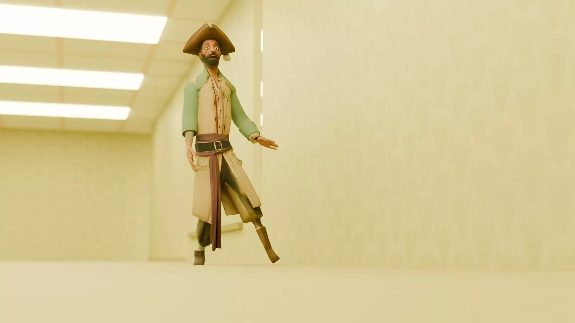 Animated Pirate Clark Backrooms 3D model animated rigged | CGTrader