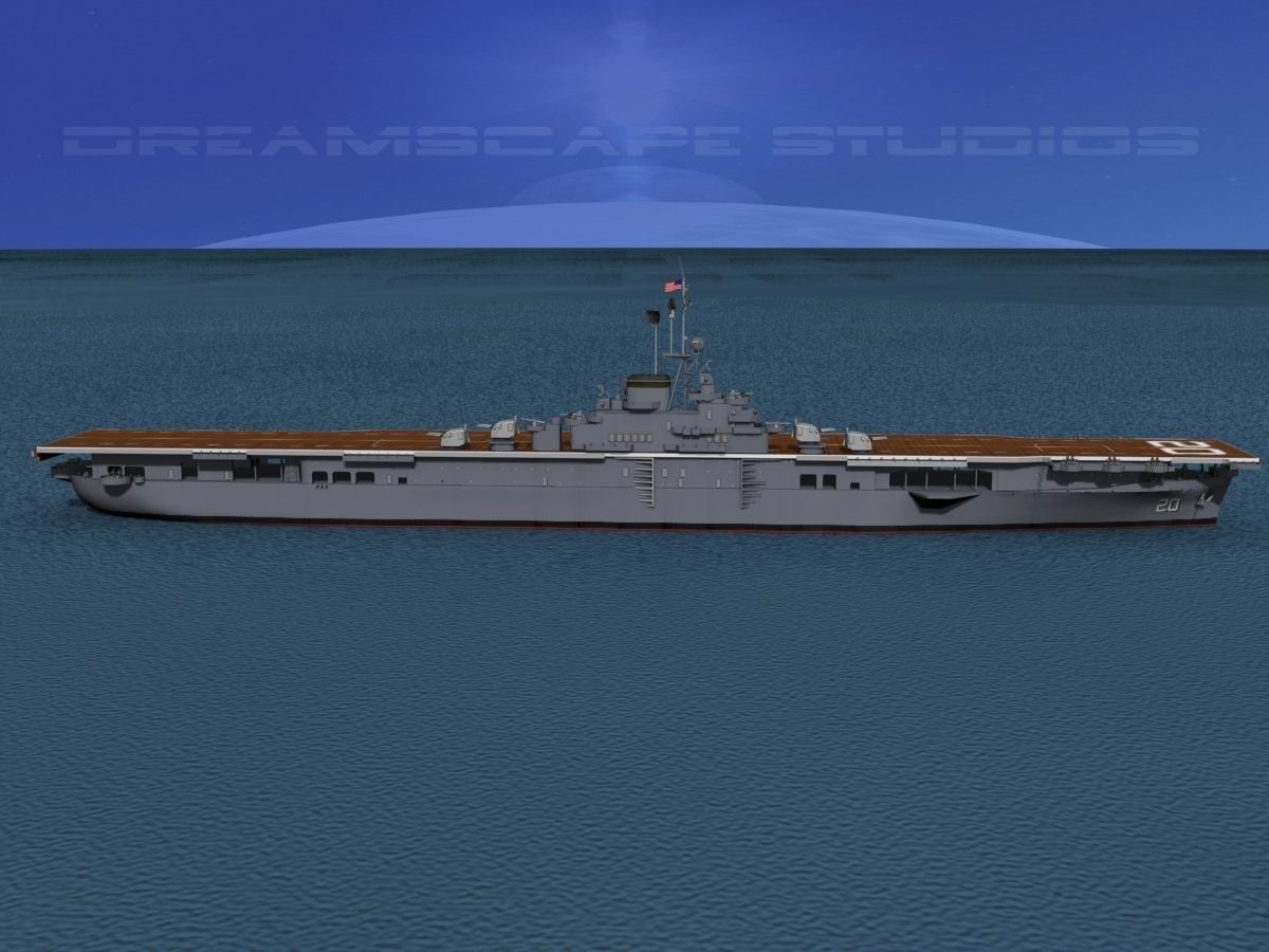 Essex Class Aircraft Carrier CV-20 USS Bennington 3D model animated ...