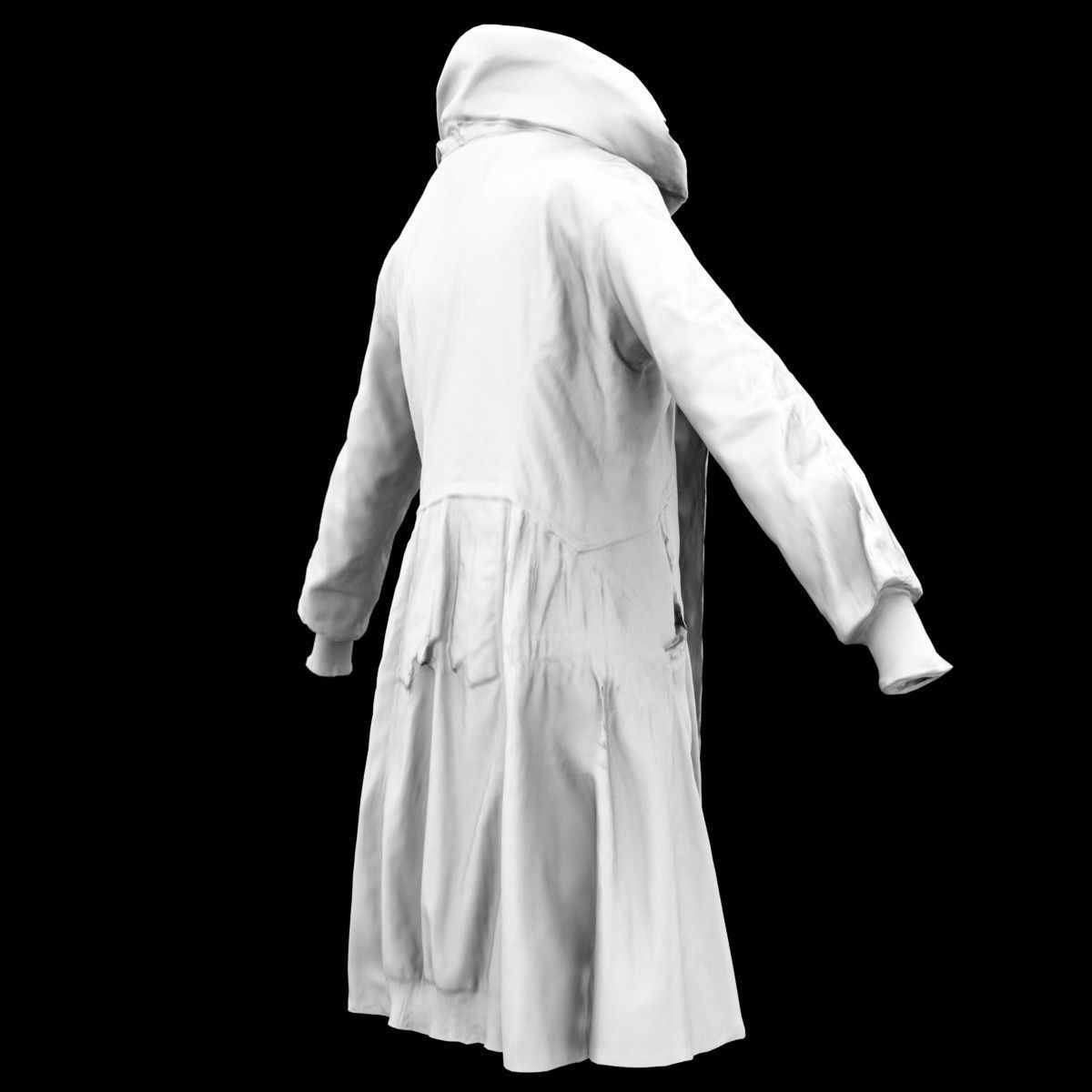 3D model Long black Coat VR / AR / low-poly | CGTrader