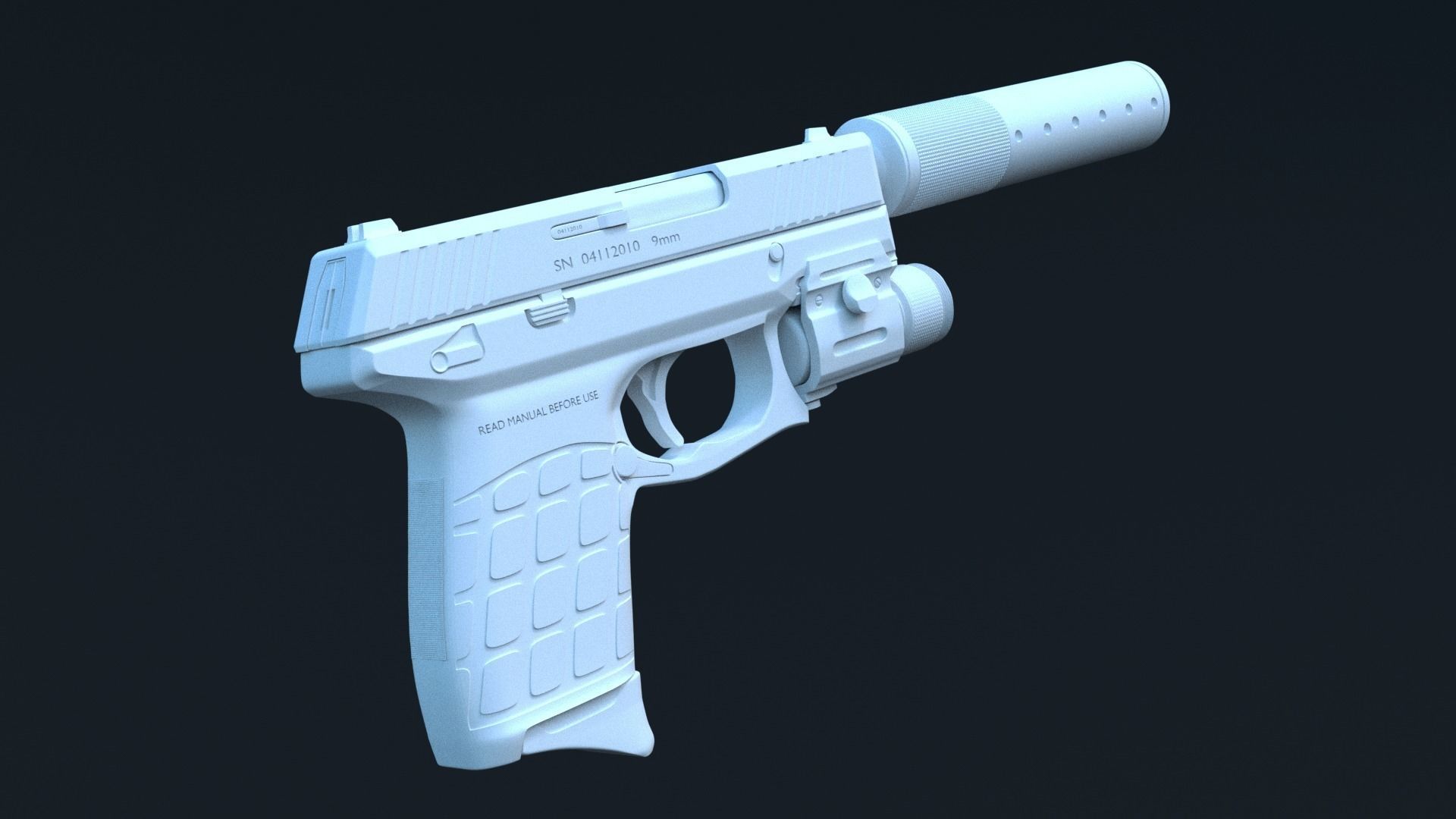 Tactical pistol High Poly 3D model | CGTrader