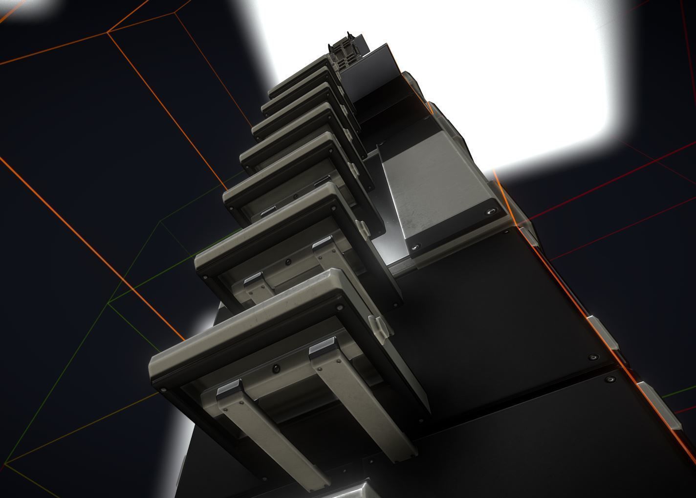 3D model Futuristic Ladders and Stairs Package White Plastic Version VR ...