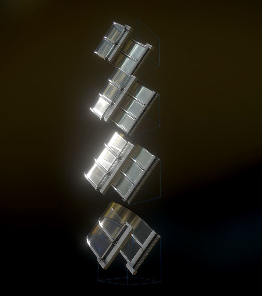 3D model Futuristic Ladders and Stairs Package White Plastic Version VR ...