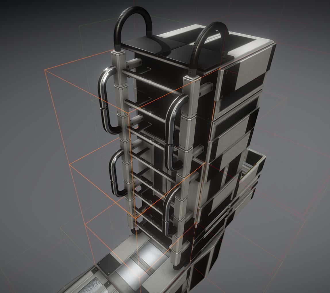 3D model Futuristic Ladders and Stairs Package White Plastic Version VR ...