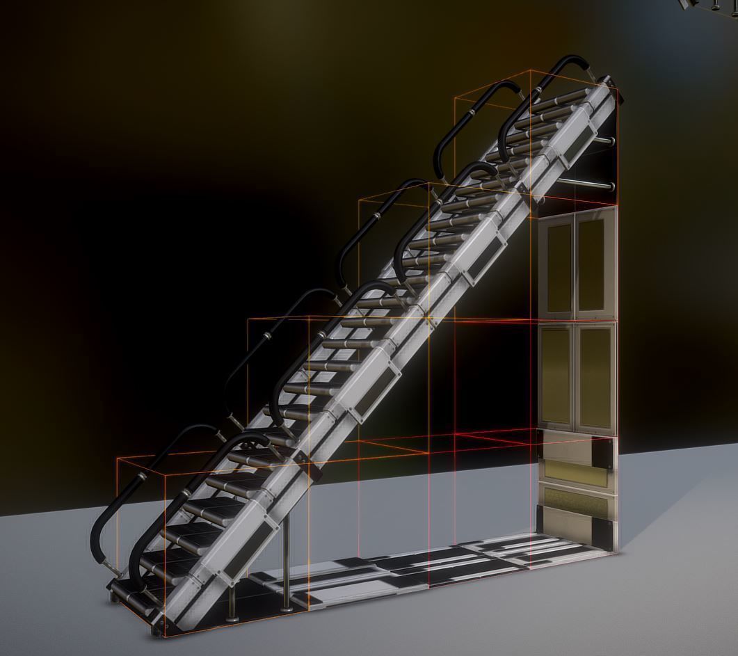 3D model Futuristic Ladders and Stairs Package White Plastic Version VR ...