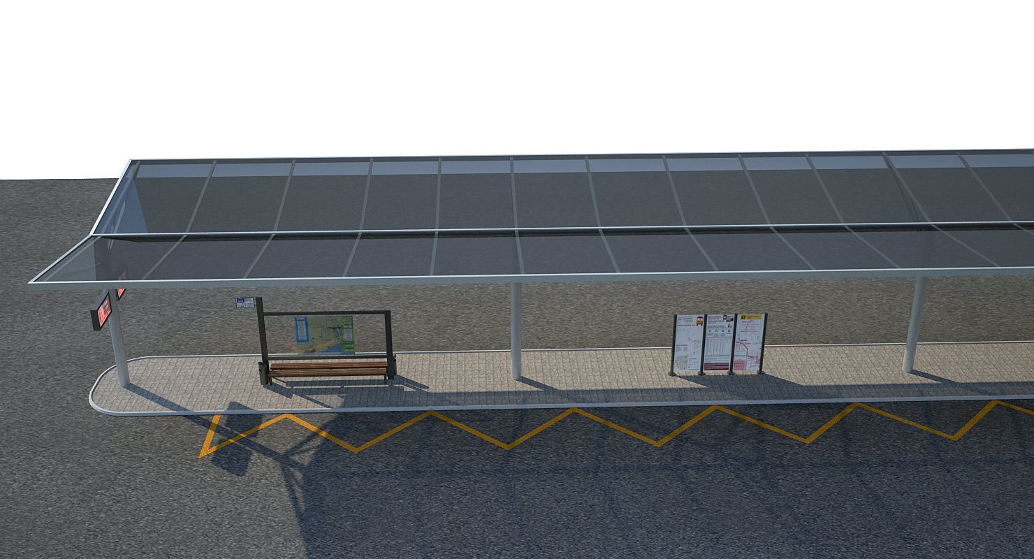 Bus Stop 1a 3D model | CGTrader
