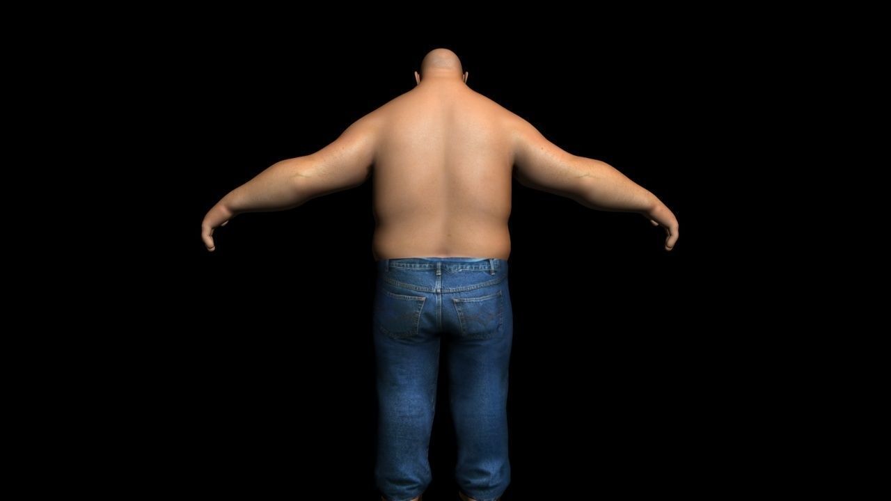 Male fat realistic rigged 3D model animated rigged | CGTrader