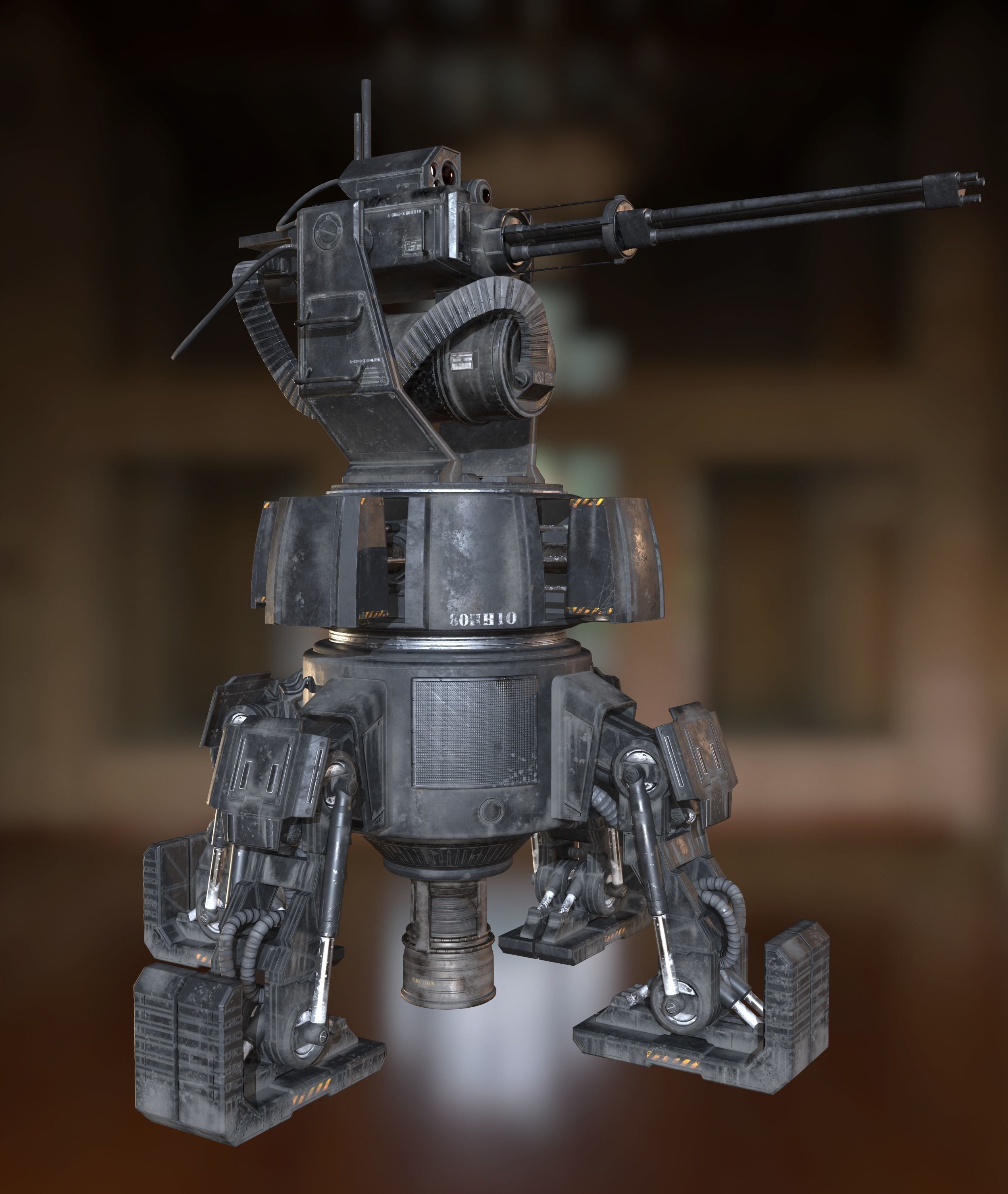 Turret Game Ready PBR Textures free VR / AR / low-poly 3D model | CGTrader