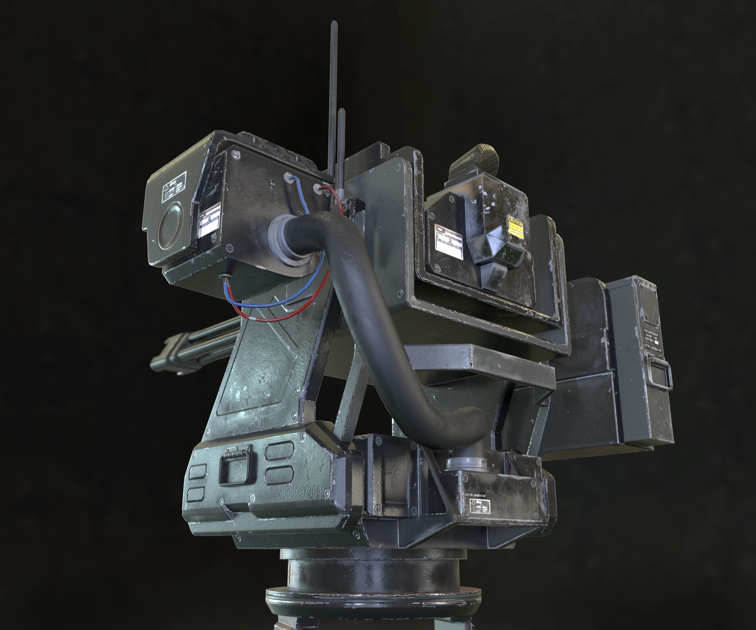 3D model Turret Sentry Game Ready PBR Textures VR / AR / low-poly ...