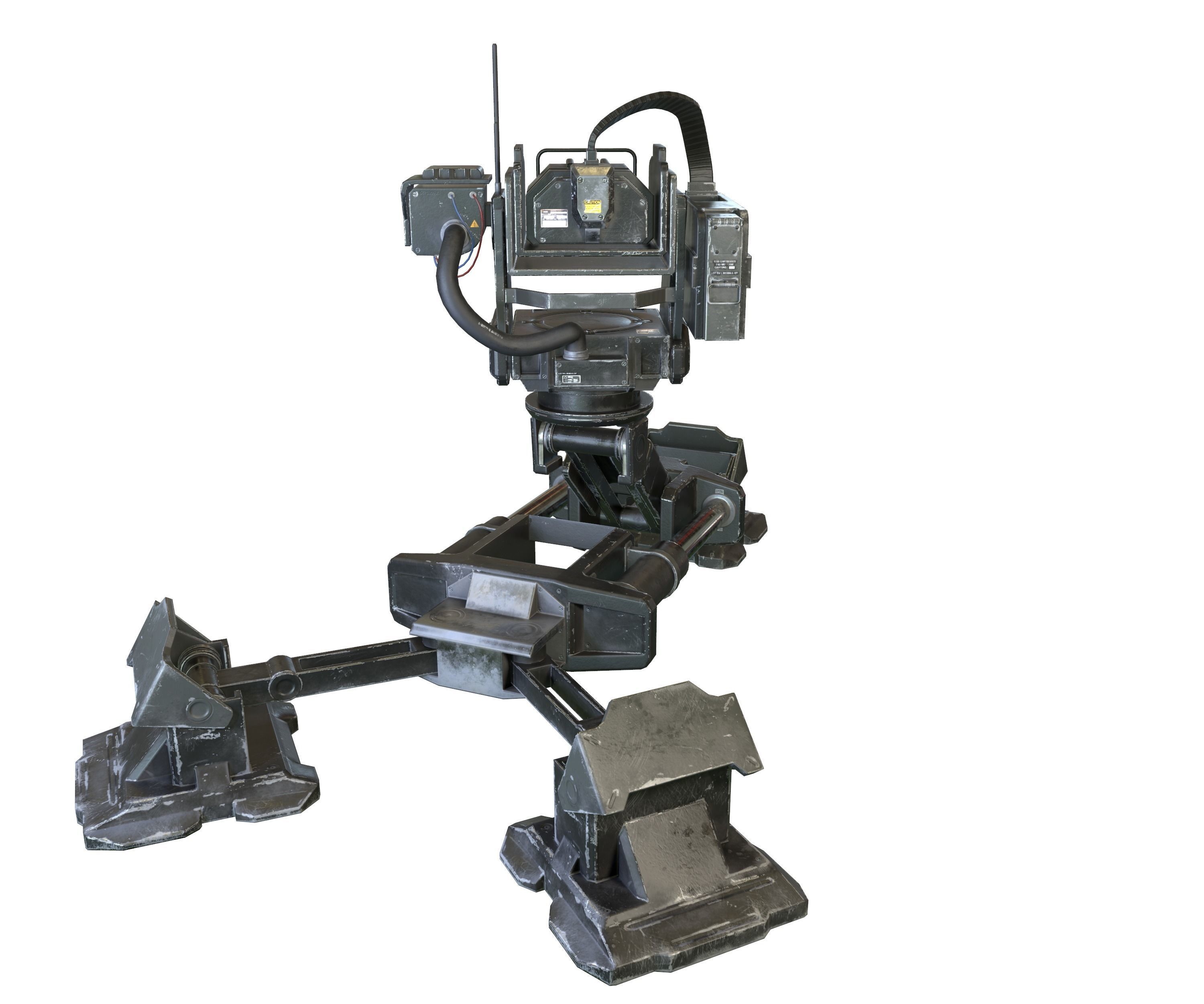 3D model Turret Sentry Game Ready PBR Textures VR / AR / low-poly ...