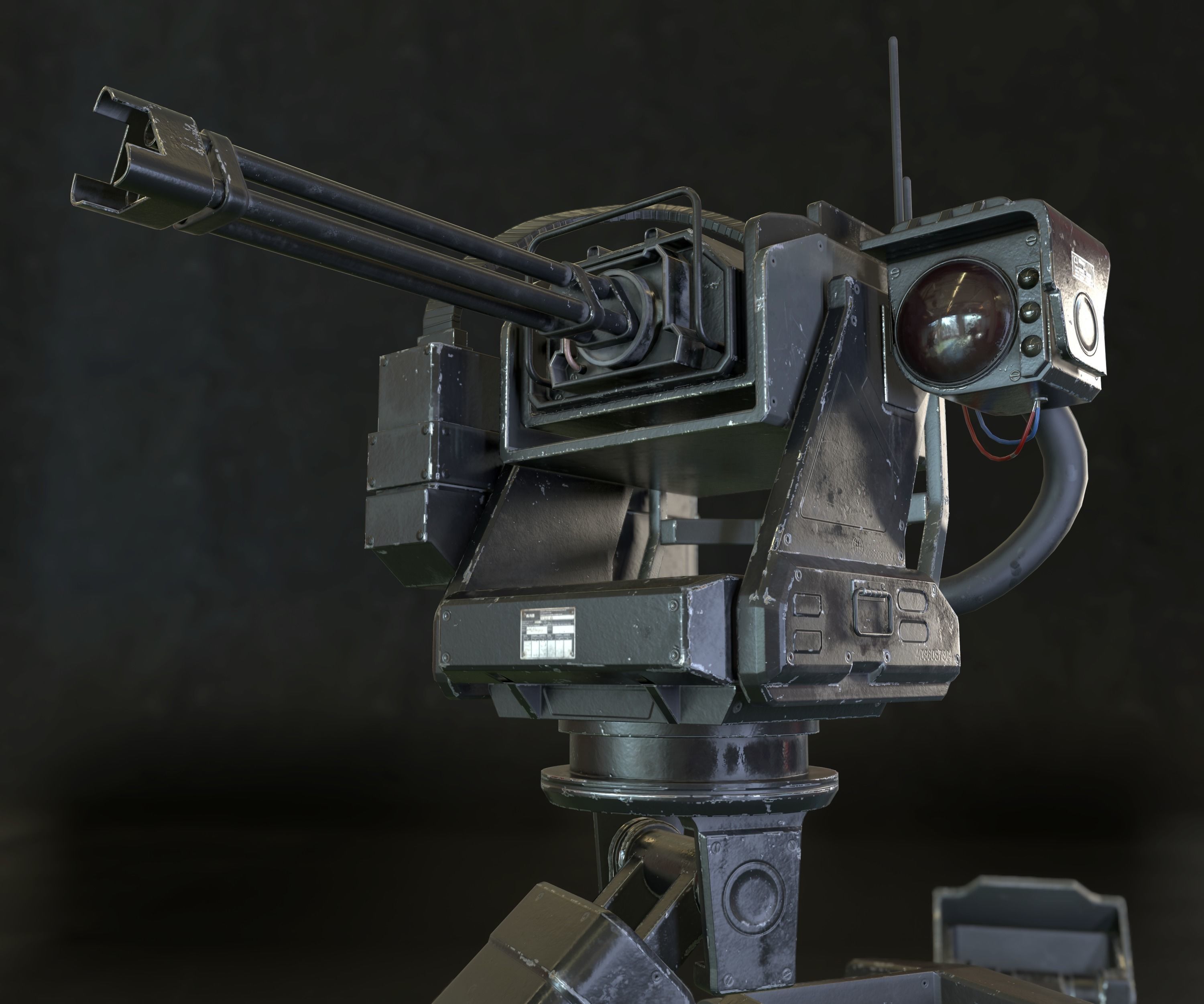 3D model Turret Sentry Game Ready PBR Textures VR / AR / low-poly ...