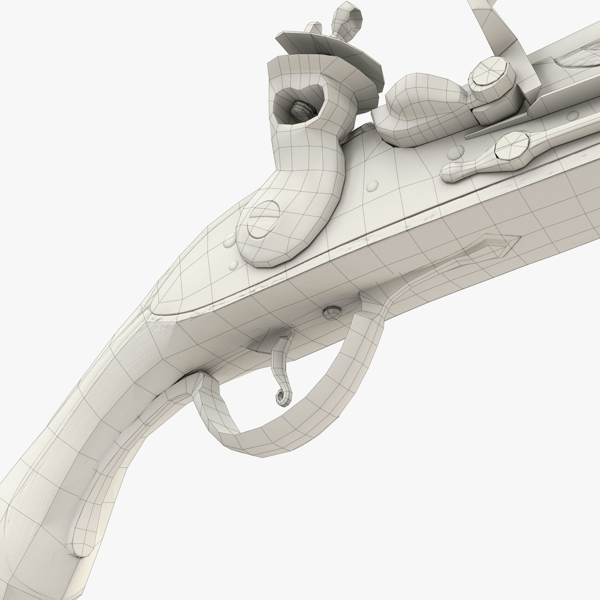 3D model Flintlock Pistol Low Poly VR / AR / low-poly | CGTrader