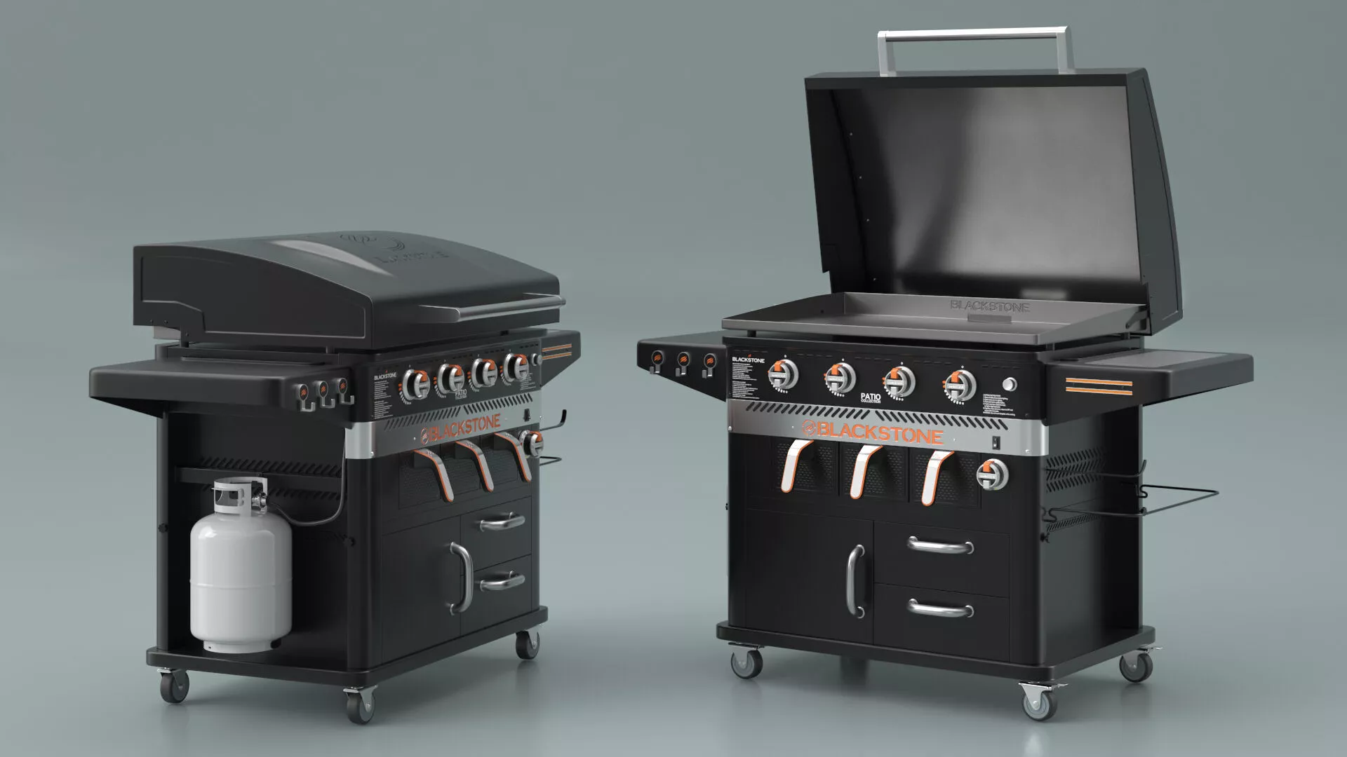 Blackstone Air Fryer Gas Grill with Propane Tank Black 3D model | CGTrader