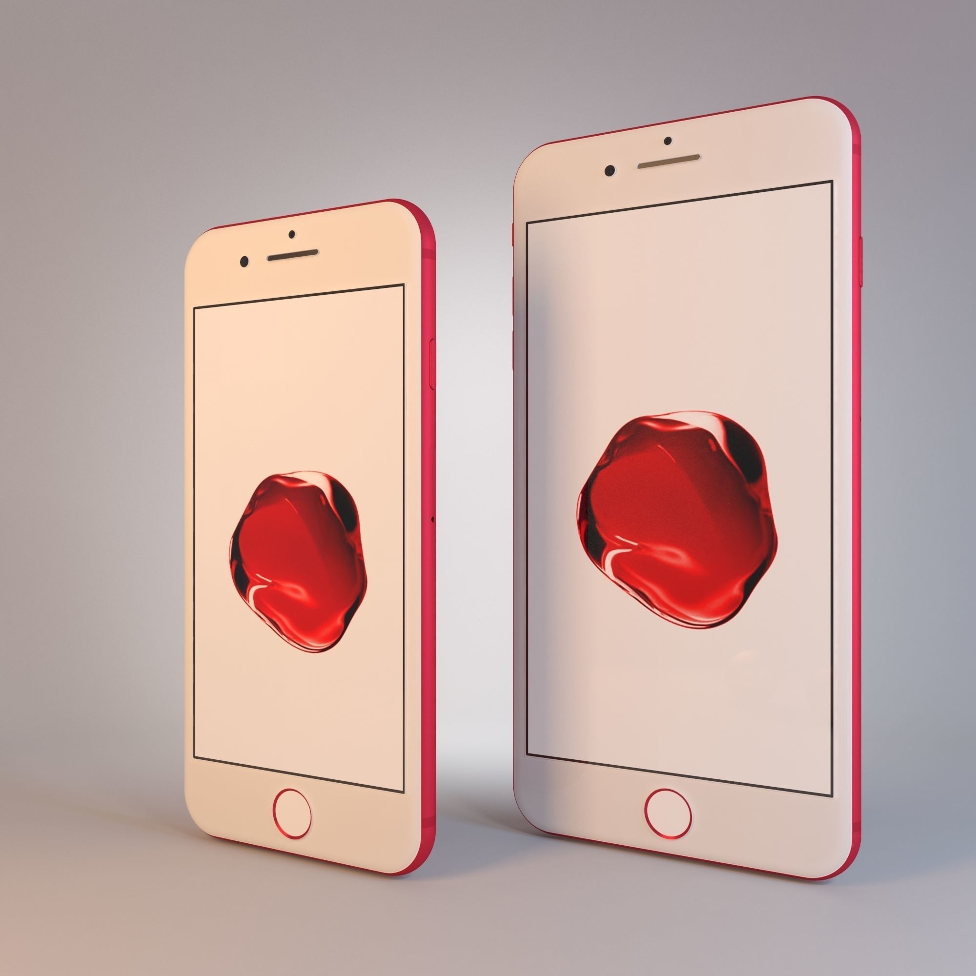 3D model Apple Collection iPhone7 and 7 Plus RED Element 3D Ready VR ...
