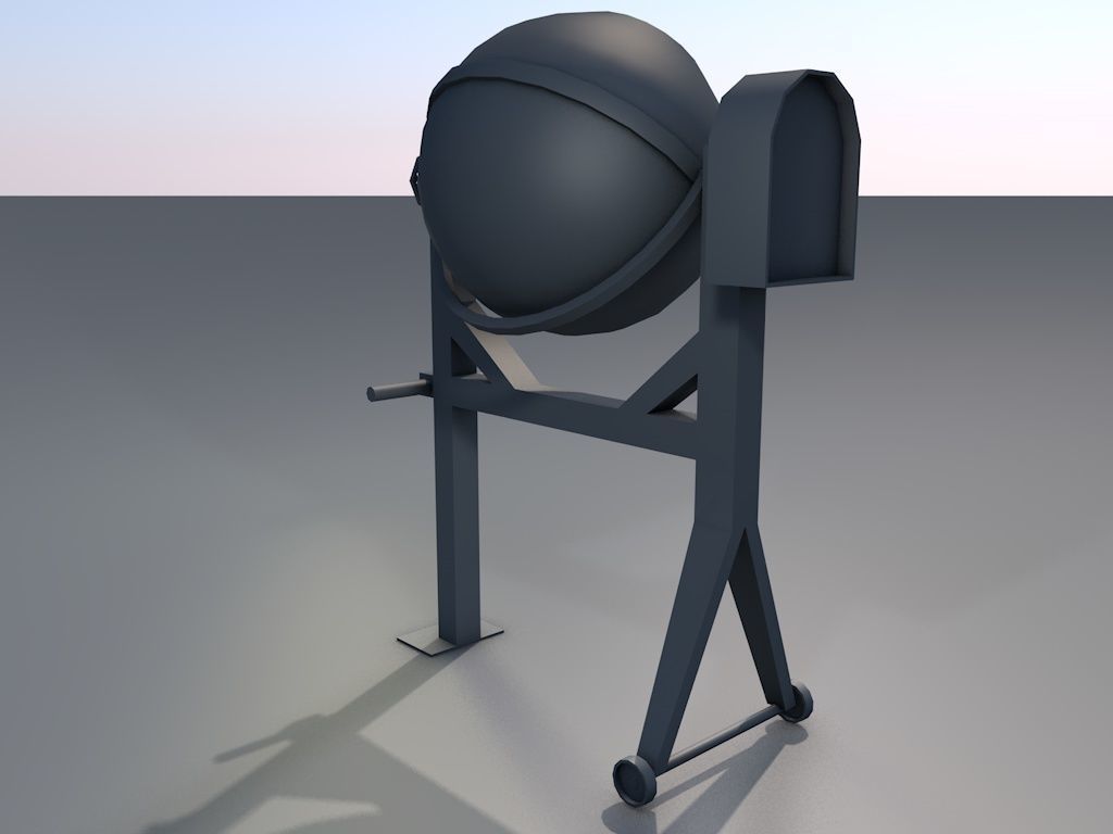 3D model Low poly Cement Mixer ready for texturing and game with ...