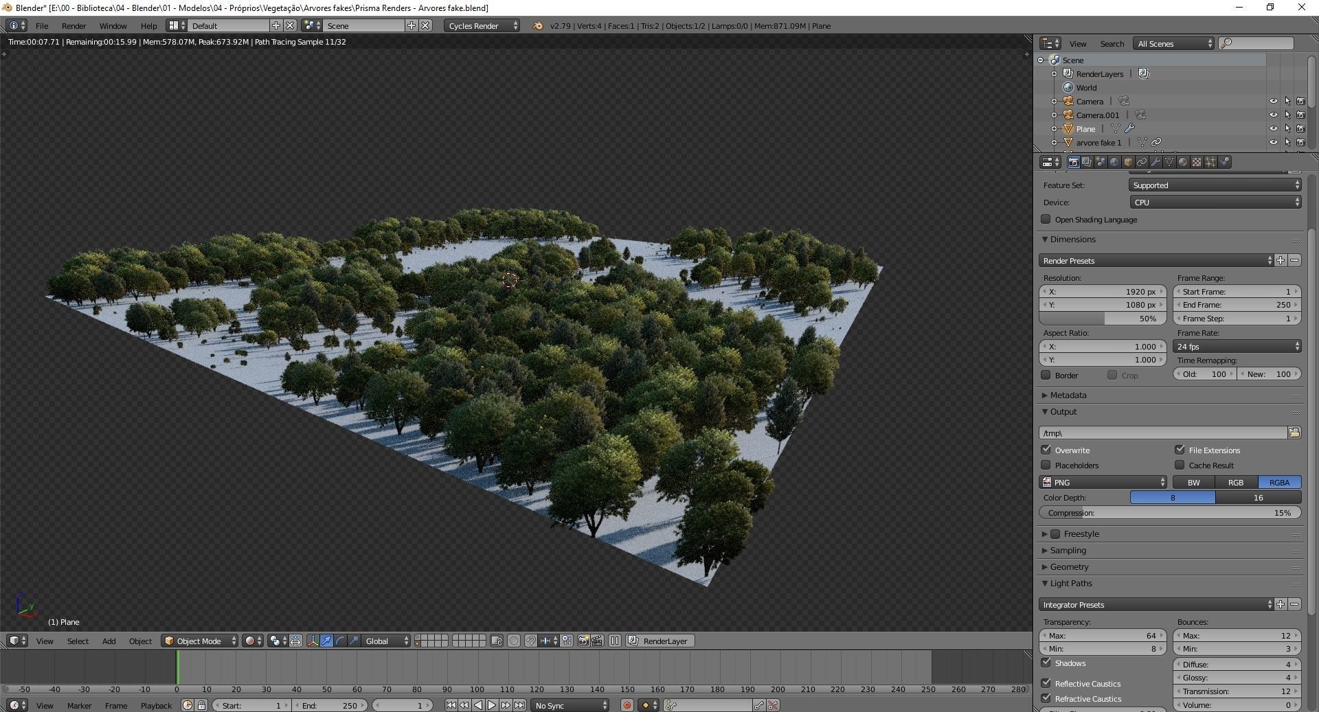 3D model Trees for particle system - for Blender 3D and Cycles VR / AR ...
