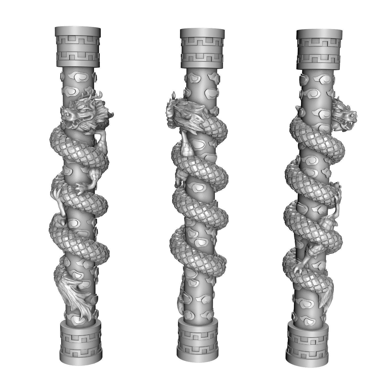 dragon column 3D model 3D printable | CGTrader