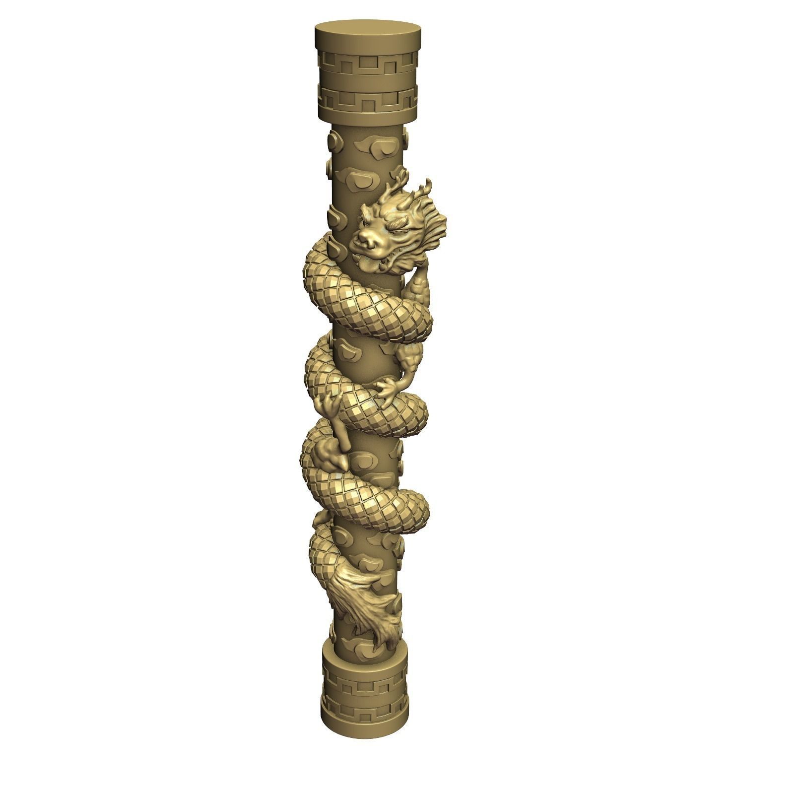 dragon column 3D model 3D printable | CGTrader