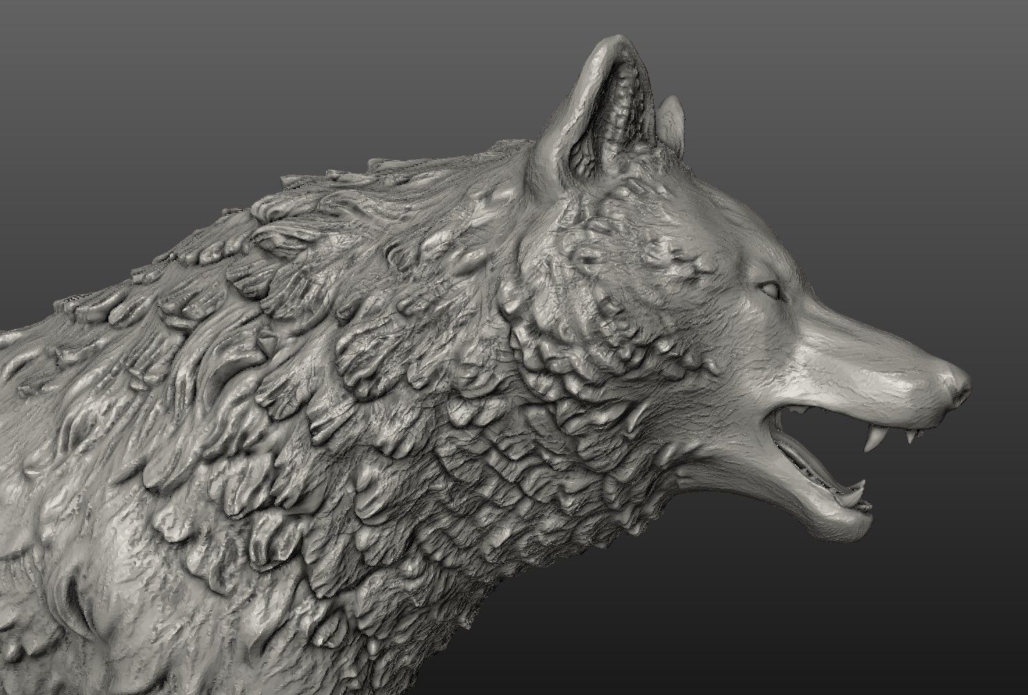 High poly wolf statue 3D model 3D printable | CGTrader