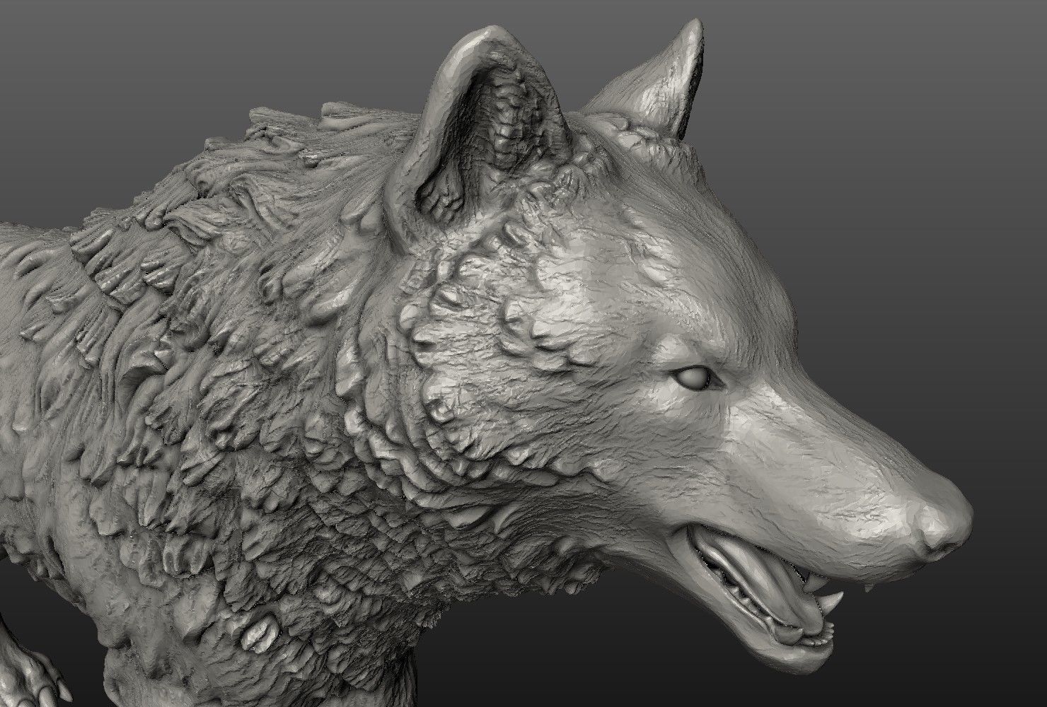 High poly wolf statue 3D model 3D printable | CGTrader
