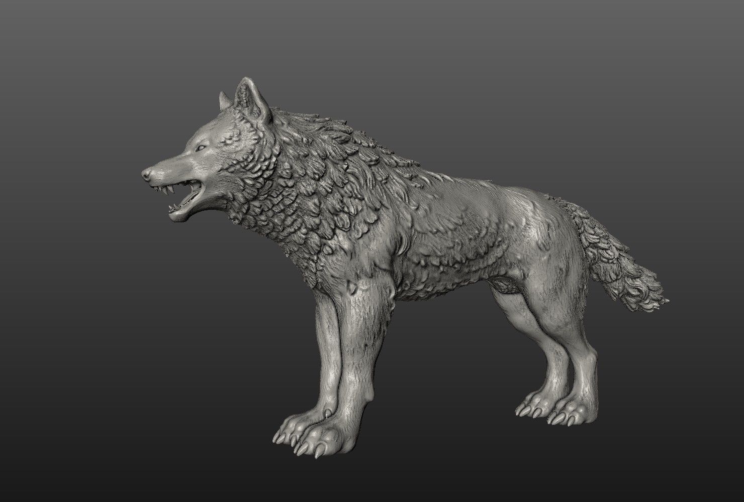 High poly wolf statue 3D model 3D printable | CGTrader