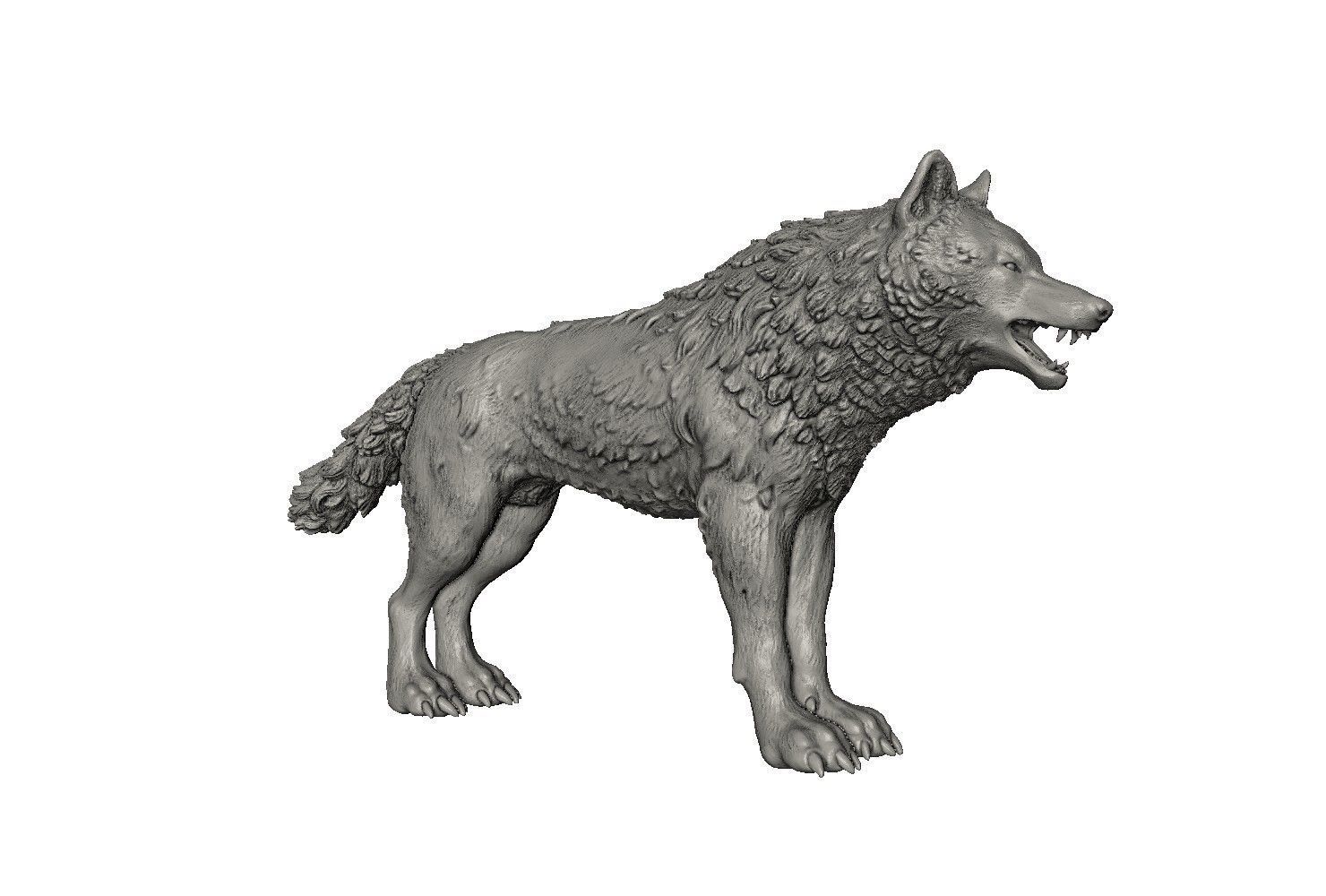 High poly wolf statue 3D model 3D printable | CGTrader