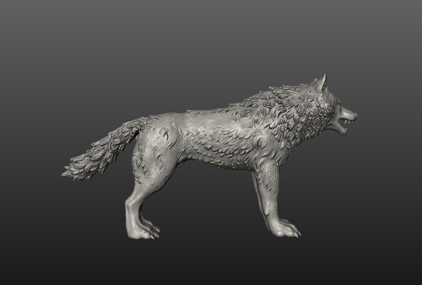 High poly wolf statue 3D model 3D printable | CGTrader