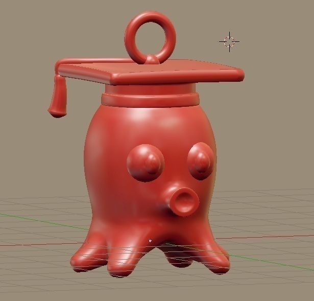 Graduation octopus keychain 3D model 3D printable | CGTrader