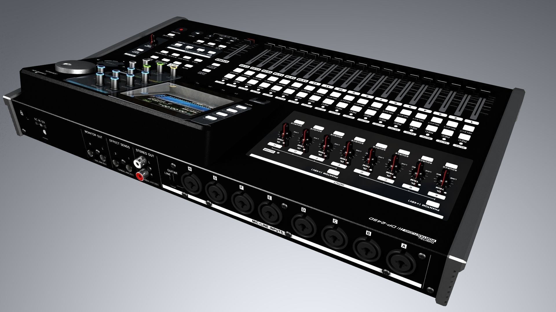 TASCAM DP24 SD multitrack portable digital recorder 3D model animated ...