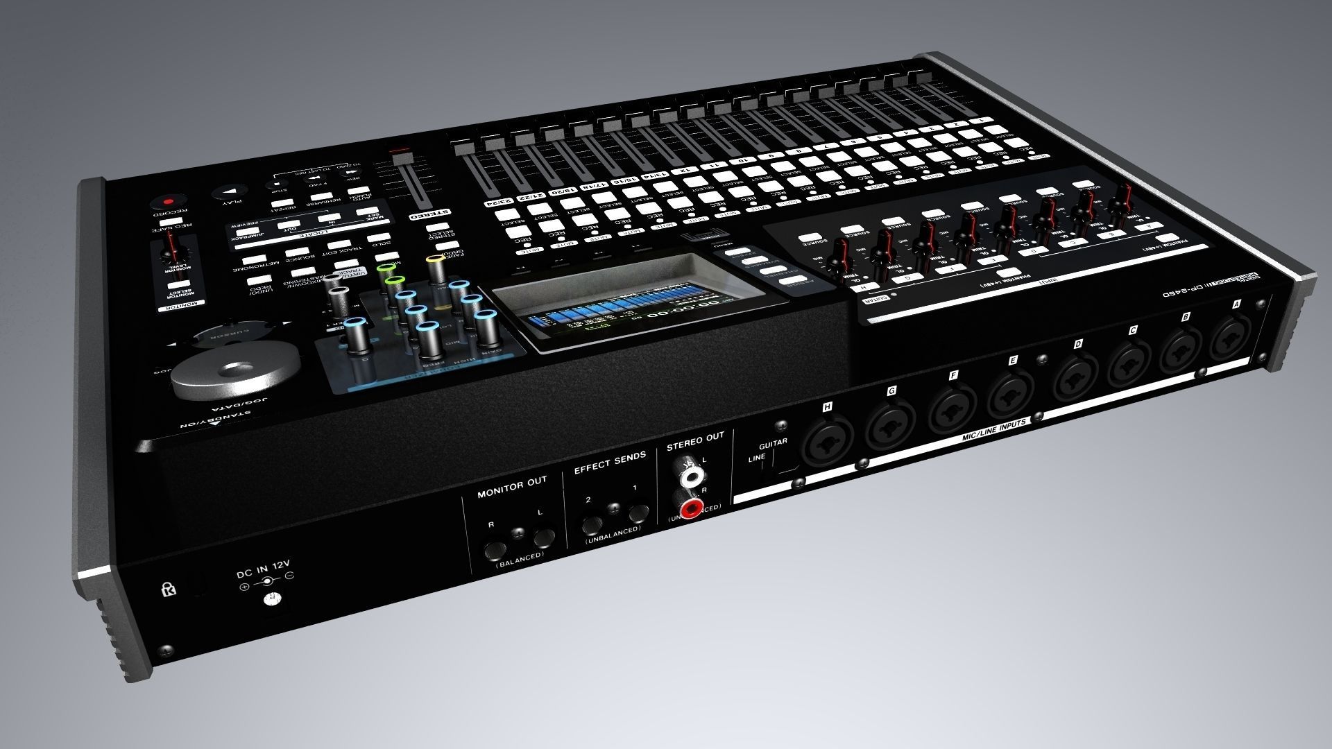 TASCAM DP24 SD multitrack portable digital recorder 3D model animated ...