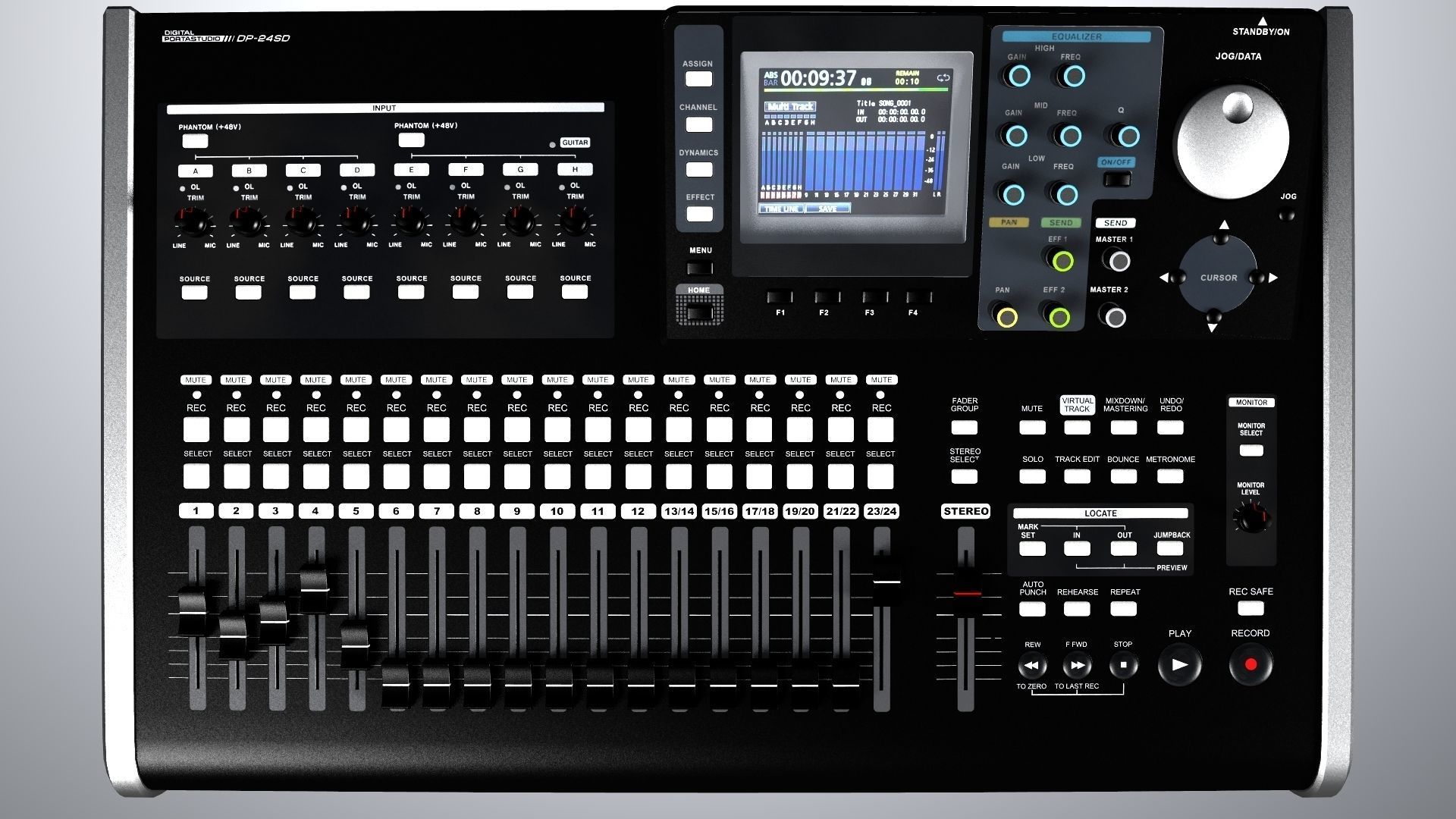 TASCAM DP24 SD multitrack portable digital recorder 3D model animated ...