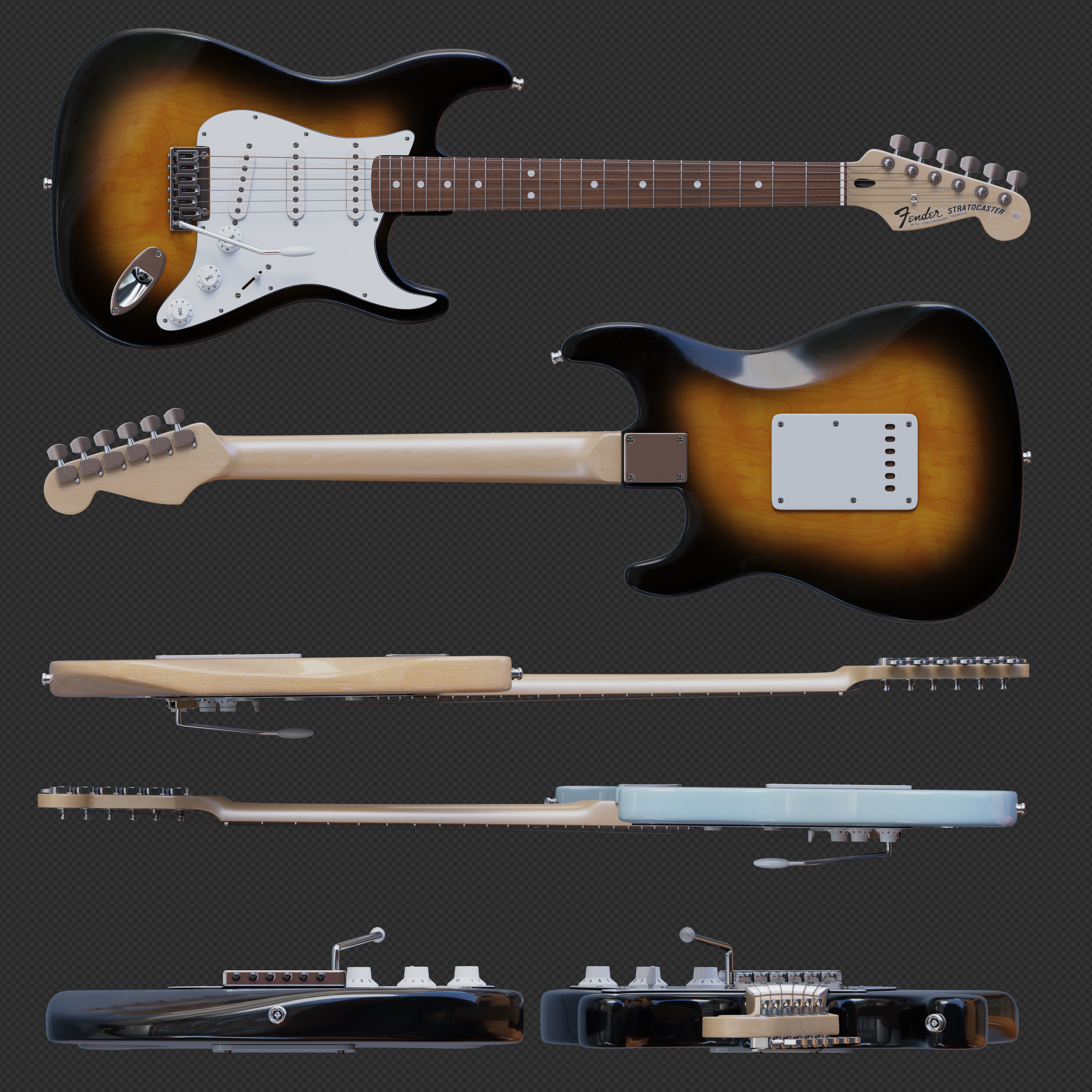 Electric guitar free 3D model | CGTrader