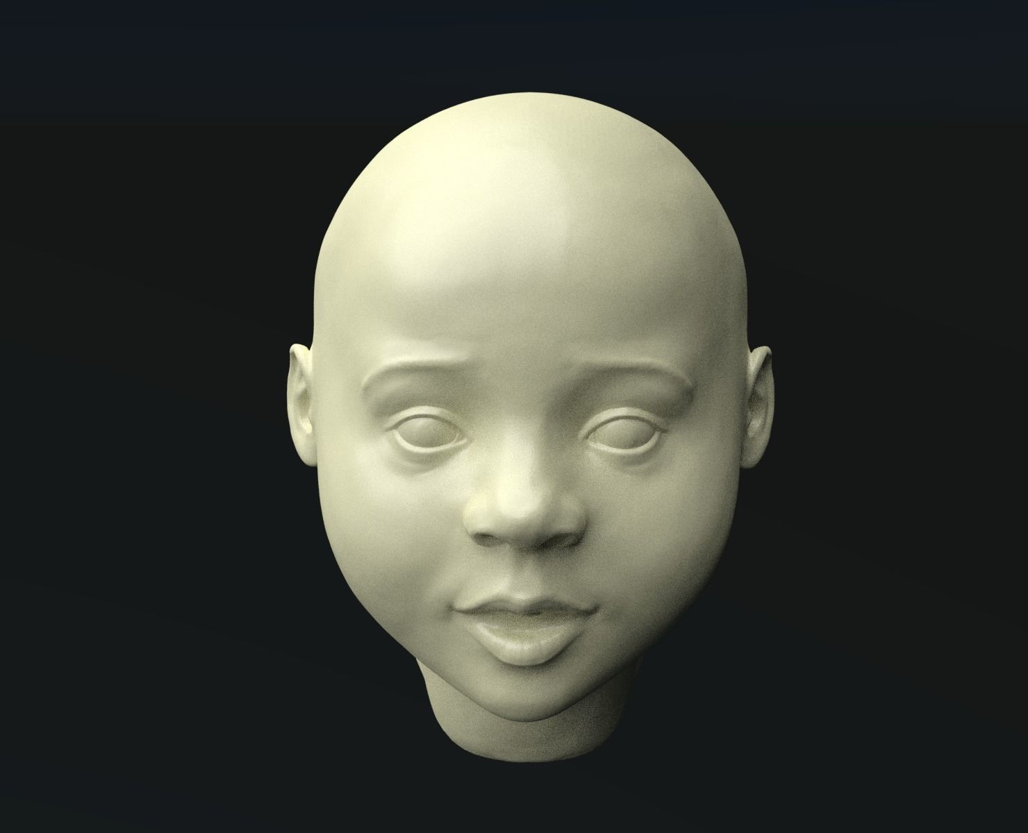 child girl head 3D model 3D printable | CGTrader