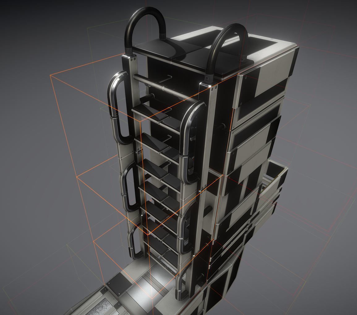 3D model Futuristic Ladders and Stairs Set - All Available PBR Textures ...