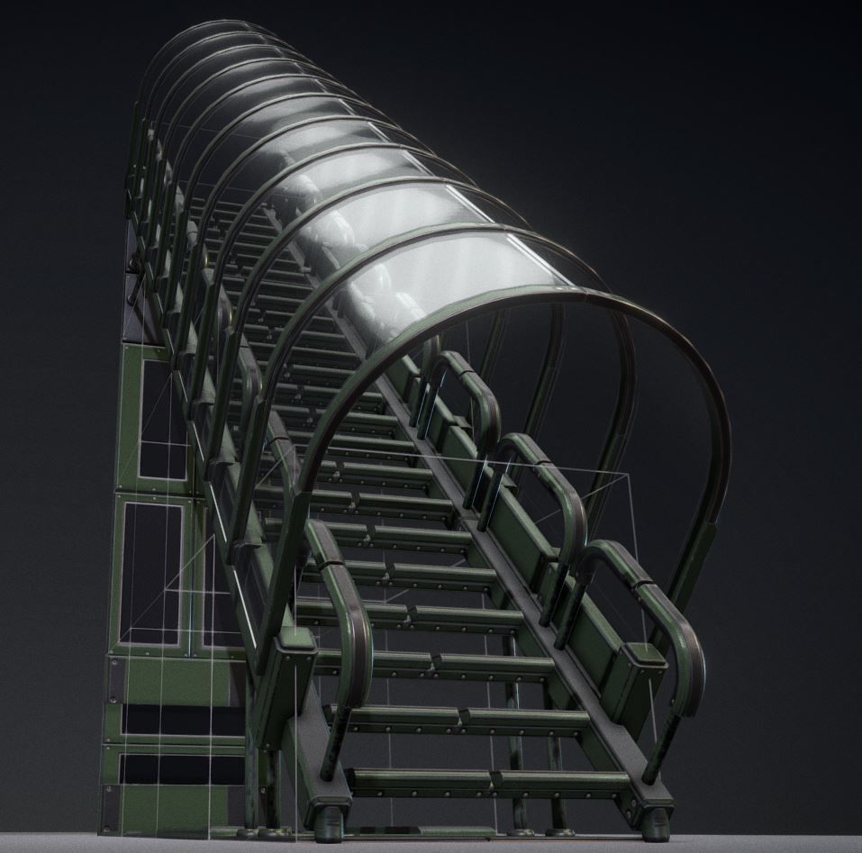 3D model Futuristic Ladders and Stairs Set - All Available PBR Textures ...