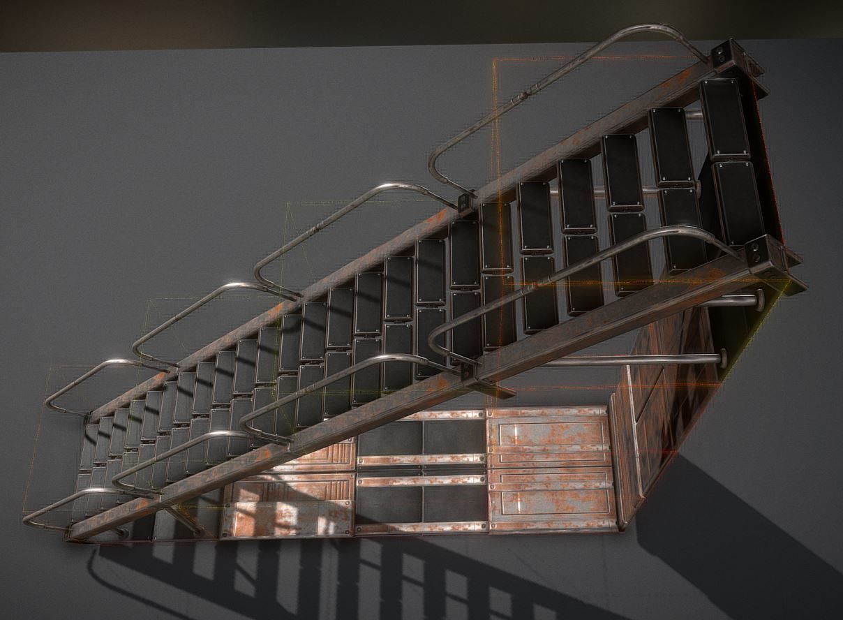 3D model Futuristic Ladders and Stairs Set - All Available PBR Textures ...