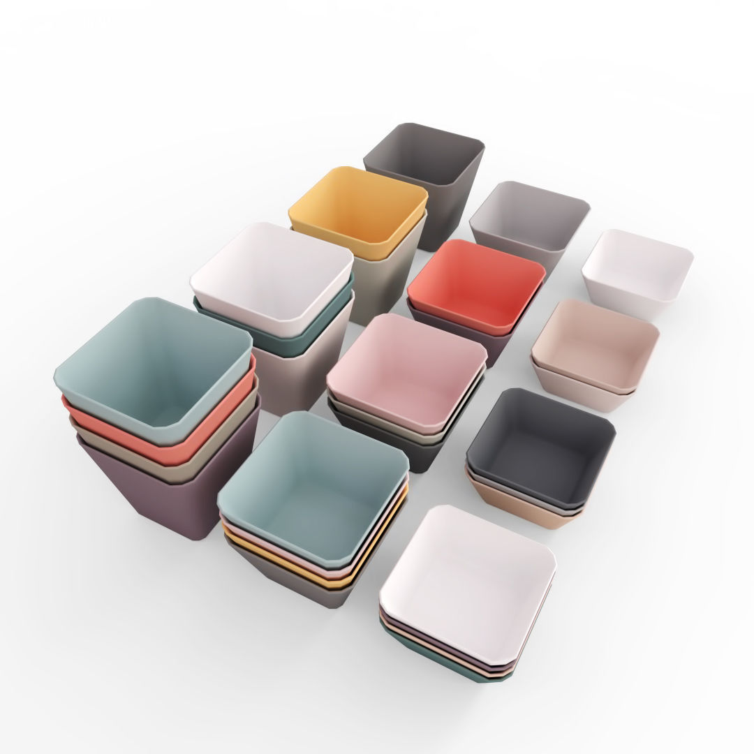 3D model Colorful Bowl Set - LOW POLY VR / AR / low-poly | CGTrader