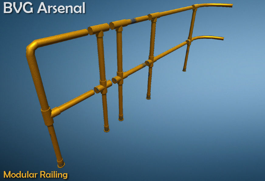 3D model Modular Railing VR / AR / low-poly | CGTrader