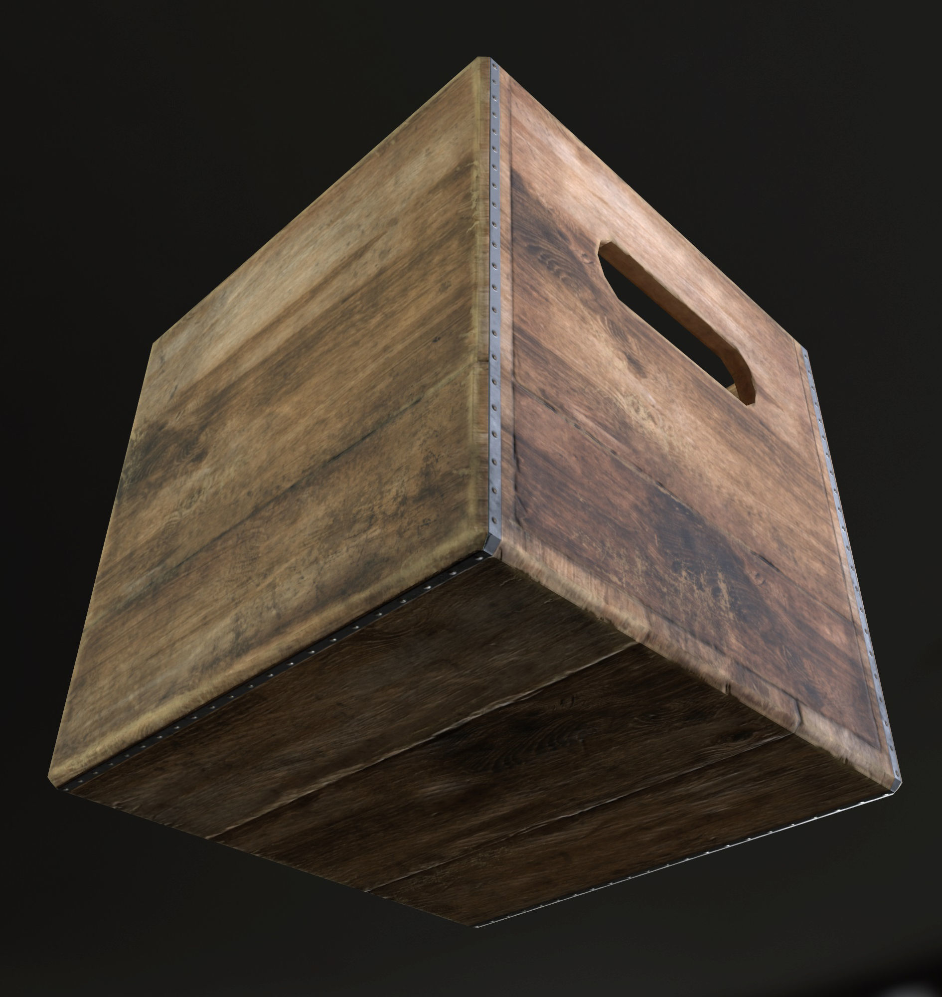 3D model Wooden Milk Crate Game Ready PBR Textures Low Poly VR / AR ...