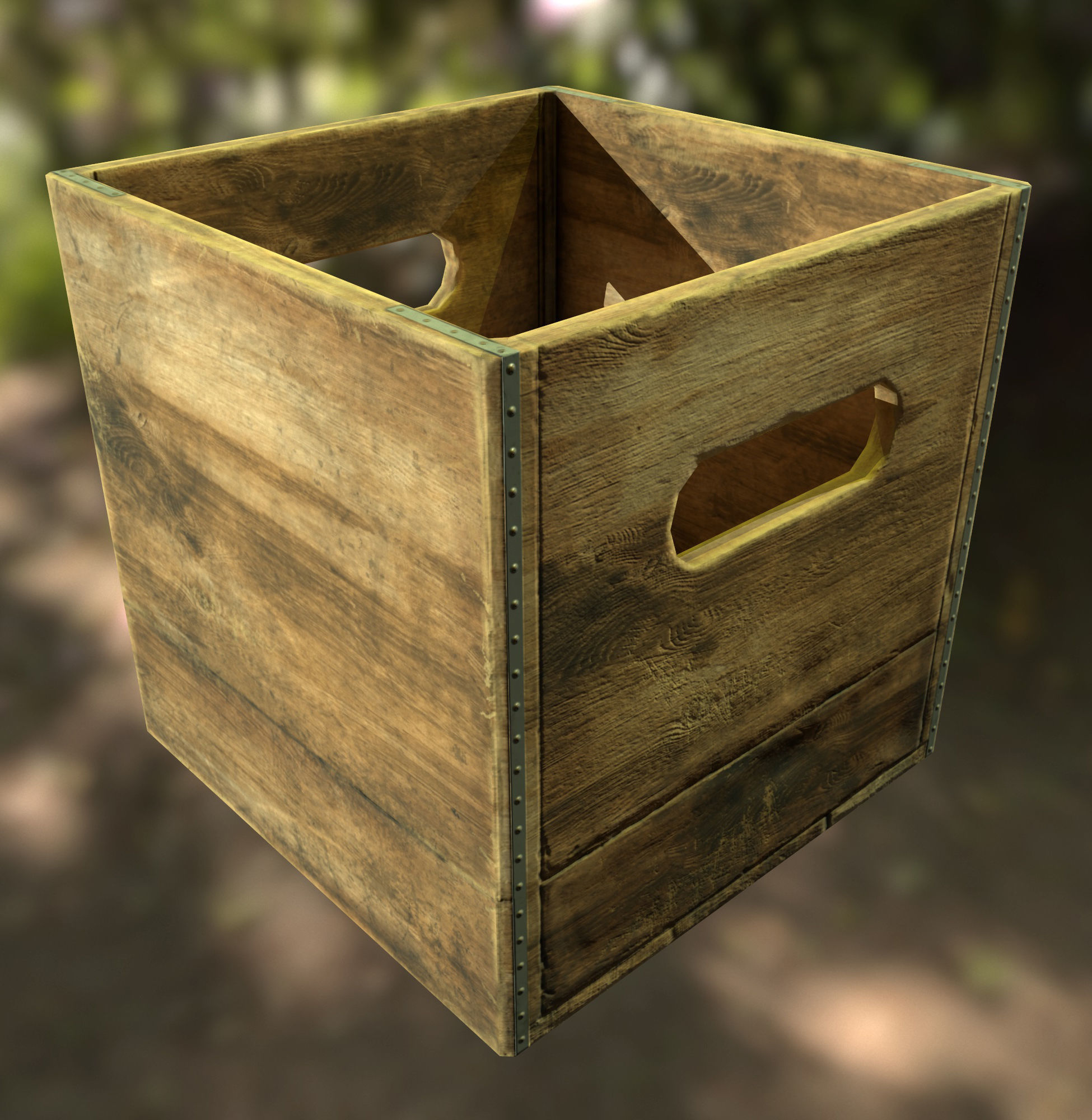 3D model Wooden Milk Crate Game Ready PBR Textures Low Poly VR / AR ...