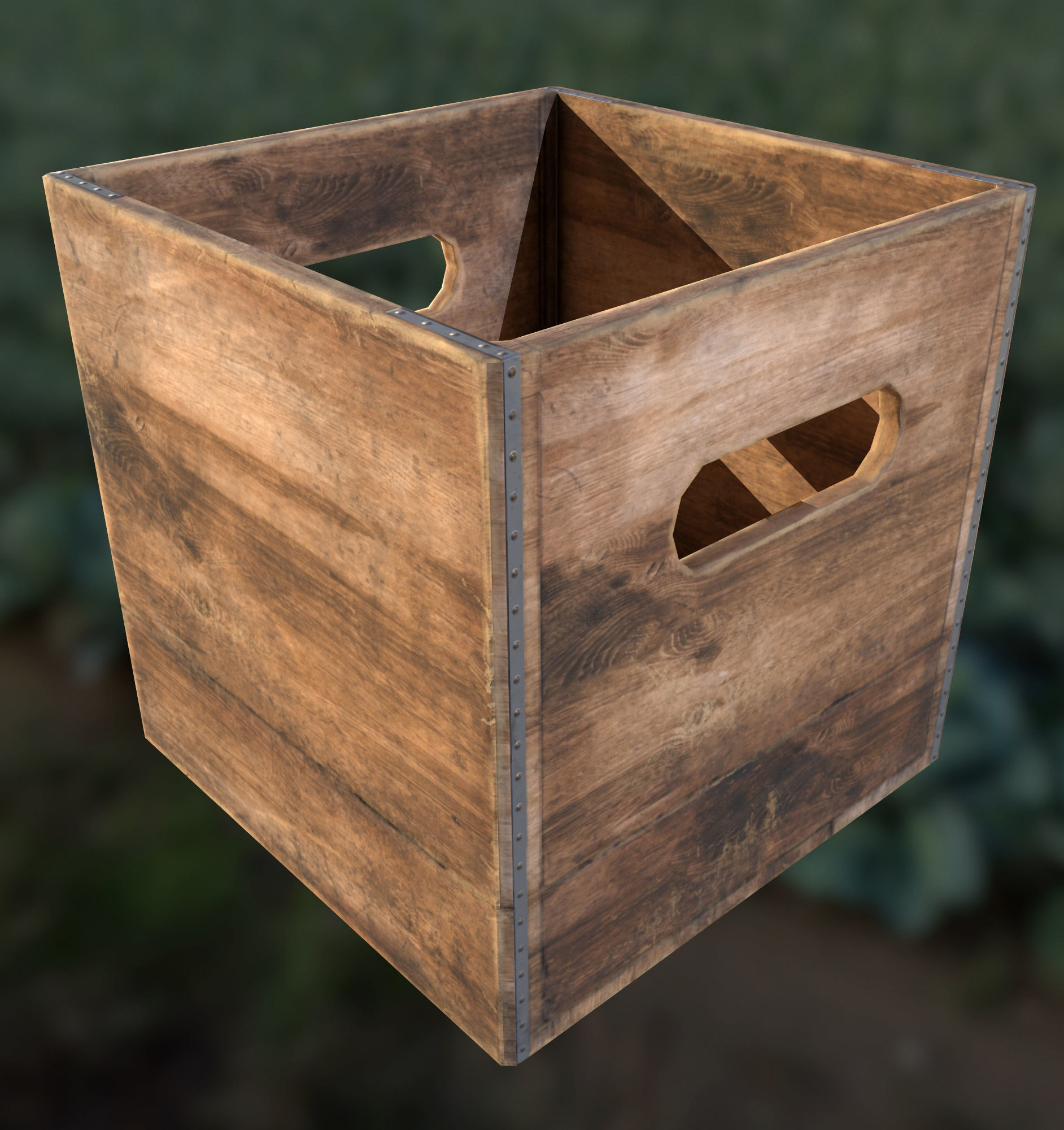 3D model Wooden Milk Crate Game Ready PBR Textures Low Poly VR / AR ...